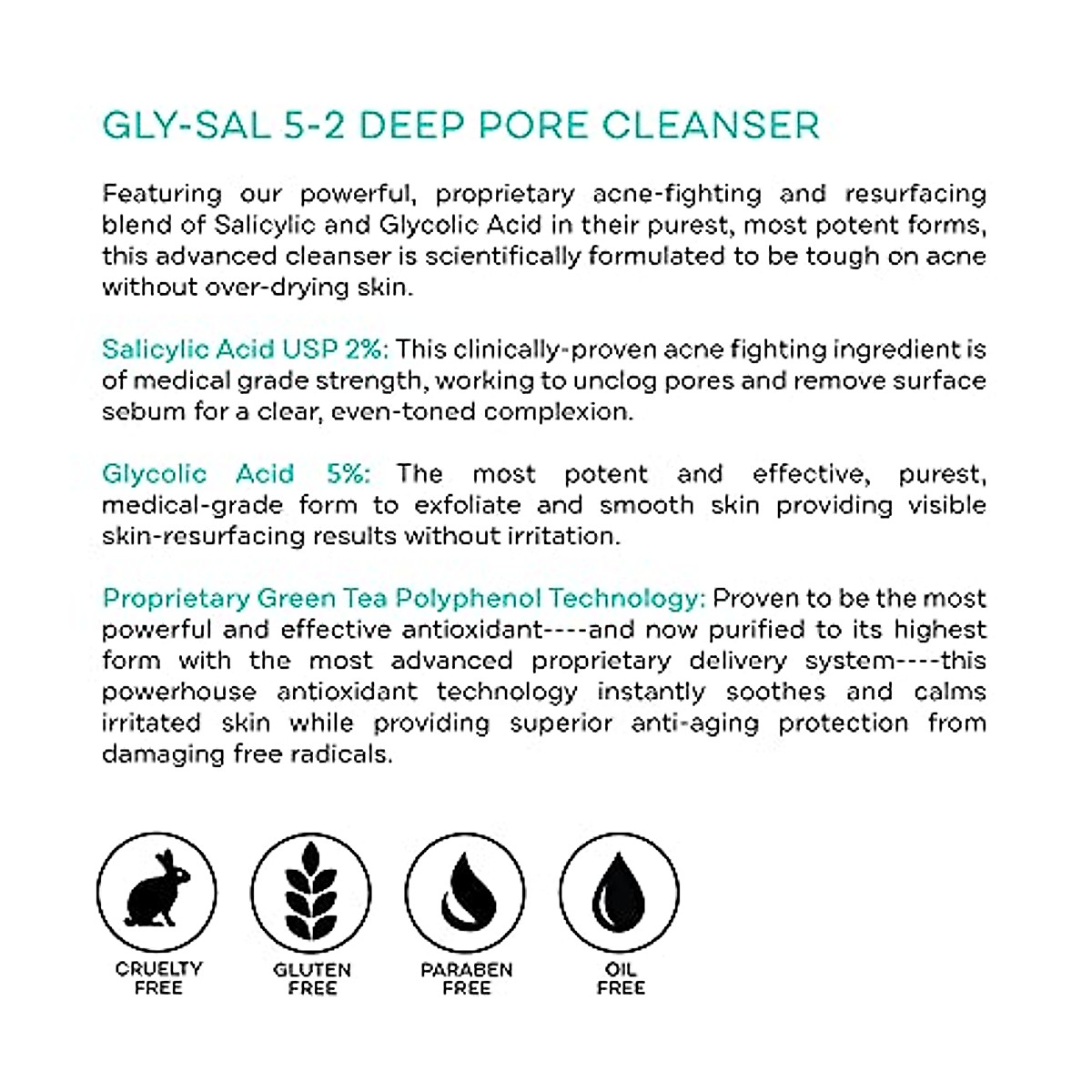 Replenix Gly-Sal 5-2 Deep Pore Facial Cleanser, Medical-Grade 5% Glycolic & 2% Salicylic Acid Oil-Free Face Wash for Acne-Prone Skin (6.7 fl. oz)