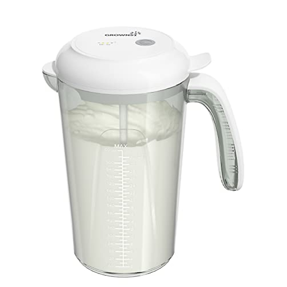 Grownsy Baby Formula Mixer Pitcher 32OZ, Magnetic Charging Electric Formula Mixing Pitcher, Auto Mixing for Formula Powder, Breastmilk, Without Air Bubbles or Lumping, BPA Free, Easy to Clean