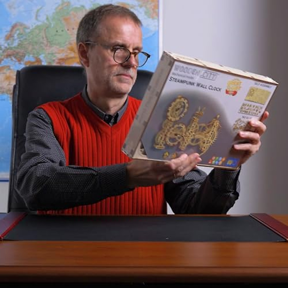 WOODEN.CITY Steampunk Wooden Clock Kit - 3D Puzzles for Adults - Hobbies for Men Model Kits