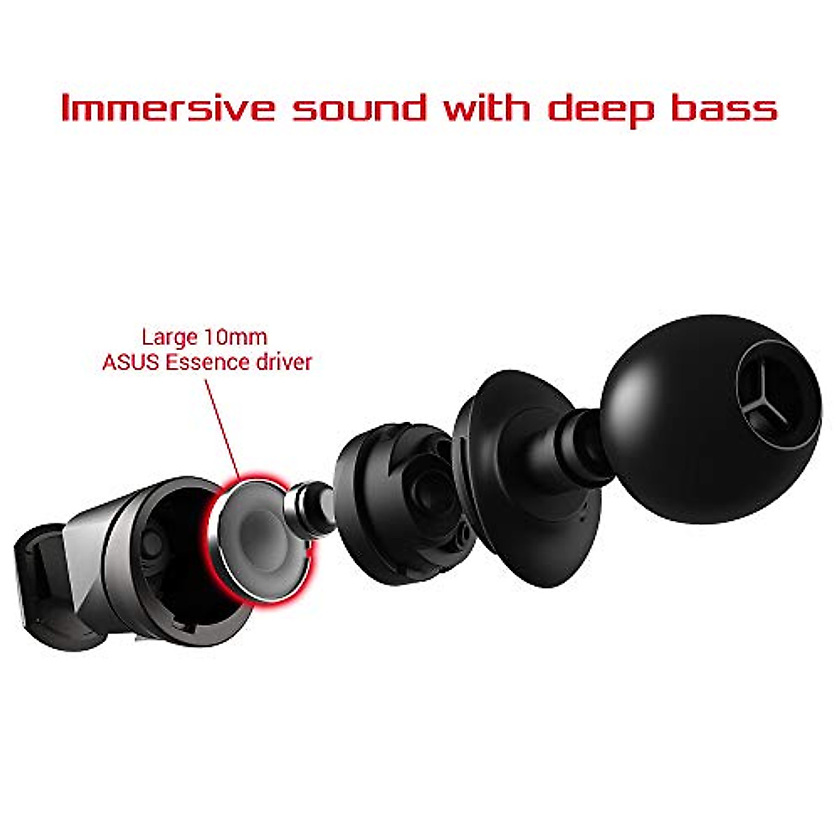 ASUS ROG Cetra in-Ear Gaming Headphones with Active Noise Cancellation (ANC), 10mm ASUS Essence Drivers and USB-C Connector for PC, PS4, Mobile and Nintendo Switch