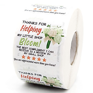 Thanks for Helping My Little Shop Bloom Stickers,Thank You Stickers,Small Shop Stickers,Mail Envelopes Stickers Handmade Stickers for Small Business,Handmade Goods,Online Retailers,500 PCS