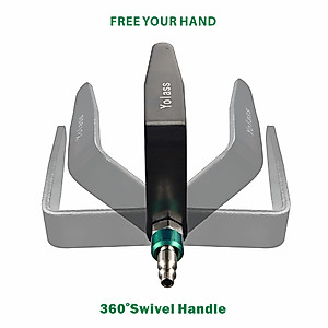 Yolass Pneumatic tool hook,1/4" NPT and 360° Rotatable L Air Rafter Hooks are Lightweight,Quick and Easy to Install for Air Blow Guns,Pneumatic Nail Guns,with Brass Joints,2-Piece