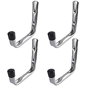 4 PCS Garage Storage Utility Hook Heavy Duty Wall Mounted Storage Hanger Perfect Garage Organizer for Ladders Folding Chairs Surf Boards Fishing Poles Garden Tools Swimming Tools