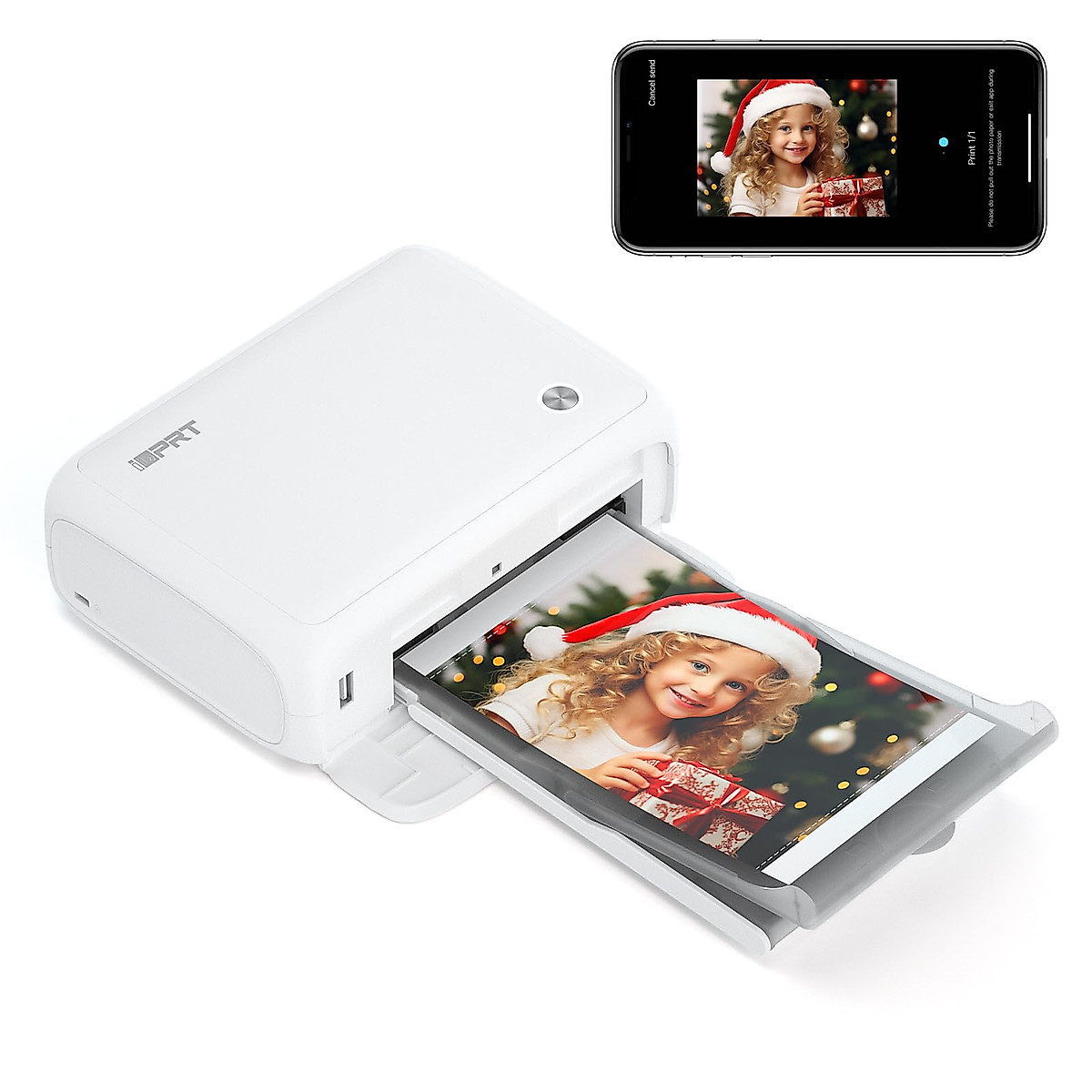 iDPRT 4x6 Photo Printer, Wi-Fi Picture Printer, Full Color Photo Printer for iPhone/Android/Laptop/MacBook, AR Video Printing, Thermal Dye Sublimation Printer, Wireless Photo Printer for Home Use