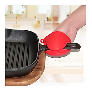 Silicone Pinch Mitts for Kitchen, Silicone Mini Oven Mitts Heat Resistant Red and Blue - 2 Pairs Silicone Finger Mitts