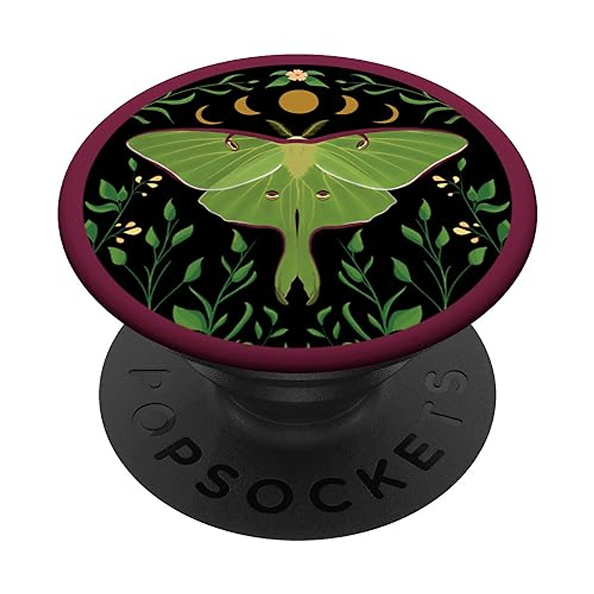 Aesthetic Luna Moth Witchy Floral Moon Phases Moon Moths PopSockets Standard PopGrip