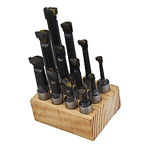 findmall 5/8" Boring Bar Set 12 Pcs Carbide Tipped Bars 5/8" Shank Lathe Tool Milling Tools Kit with Base