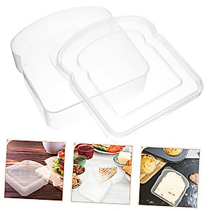 Hoement Lunch Box Container Sandwich Space Box Toast in Plastic Sandwich Containers for Picnic