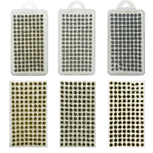 Woohome 312 PCS Static Grass Tuft Yellow Model Grass Tufts Terrain Model Kit Static Scenery Model Miniature Shrubs Bushes for Train Landscape Railway Artificial Grass Modeling