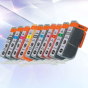 Smart Gadget Compatible PGI-9 Ink Cartridge Replacement for PGI9 PGI-9PBK PGI-9MBK PGI-9C PGI-9Y PGI-9M PGI-9PC PGI-9PM PGI-9R PGI-9G PGI-9GY for Use with PIXMA Pro 9500 Mark II Printers | 10-Pack