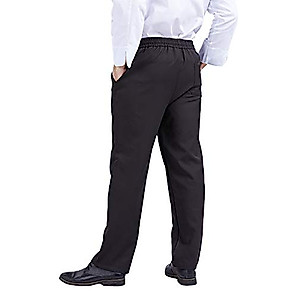 Nanxson Men's Baggy Chef Pants Restaurant Work Pants Elastic Waist with Pockets CFM2012 Black