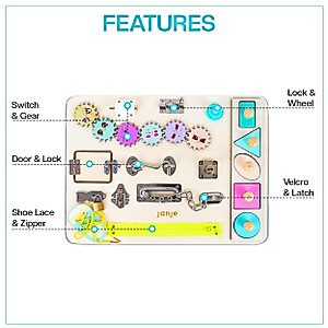 Janje Wooden Montessori Toddler Busy Board