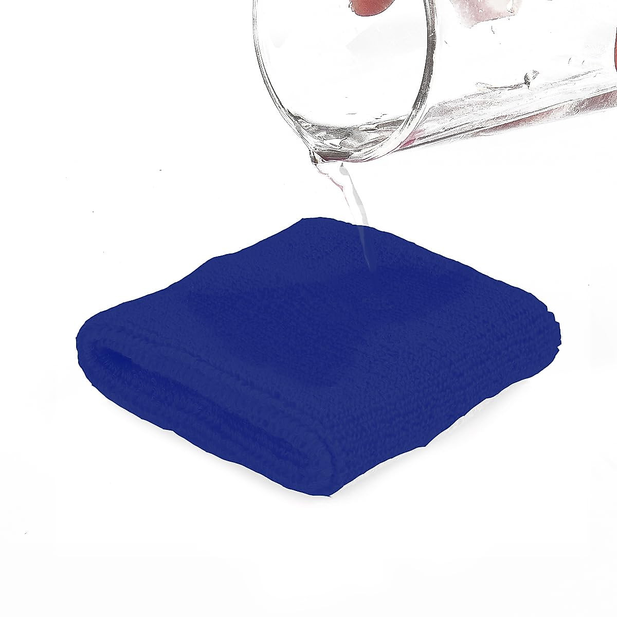 BEFORYOU 2 Sets Striped Sweatbands, Includes 2 Pieces Sports Headband and 4 Pieces Wristbands, Sweat-absorbent, Breathable, Multi-Sport Use for Men and Women, Royal Blue, American Flag Style