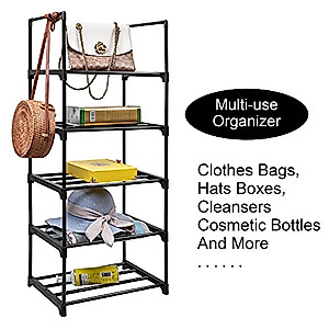 XIHAMA Shoe Rack 5 Tiers Sturdy Metal Shoe Organizer for Entryway, 10-12 Pairs Shoe and Boots Sturdy Organizer Storage Shelf Multifunctional Space Saving Shelf Organizer for Home Storage