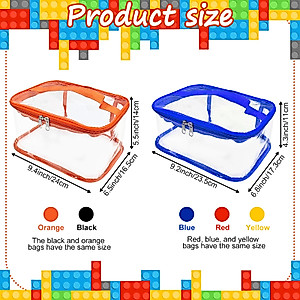 5 Packs Clear Toy Storage Bags, 9.4 x 6.5 x 5.5 Inch Clear PVC Toy Storage Bags with Zipper Reusable Waterproof Toy Storage Organizer Pouch for Board Games Building Blocks Toys and Books