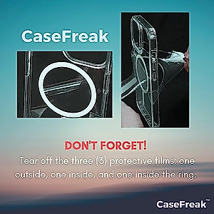 CASEFREAK 2-in-1 Clear Case i13 Mini with Magnetic Ring Mag-Safe Compatible Slim Protective Case + Screen Protector Anti-Fingerprint for iPhone 13 Mini (5.4")