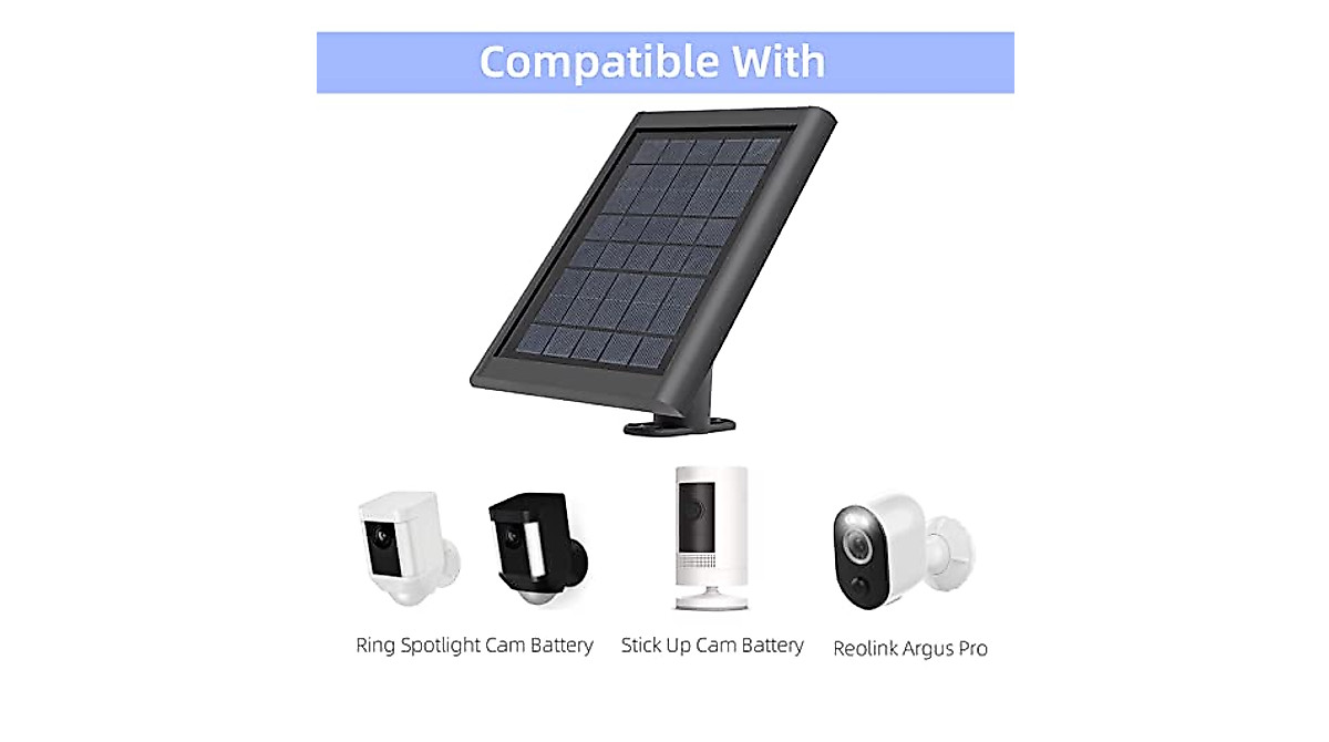 2-Pack Solar Panel for Ring & Reolink Outdoor Cameras | Eco-Friendly Power