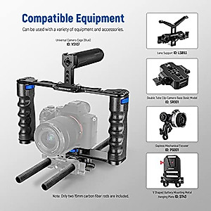 NEEWER 15 mm Carbon Fibre Extension Rods Pack of 2, Compatible with SmallRig Compatible with Tilta Shoulder Support System 15 mm Rail Follow Focus for DSLR Camera, SR002 (30 cm)