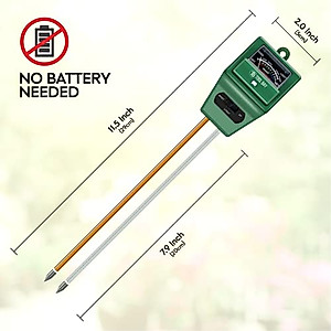 ToolBay Soil Moisture Meter - Great for House Plants and Indoor Garden Measures Light pH and Moisture Test kit - Indoor & Outdoor Use (Green)