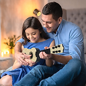 Kids Toy Guitar 6 String,17 inch Guitar Baby Kids Cute Guitar Rhyme Developmental Musical Instrument Educational Toy for Toddlers