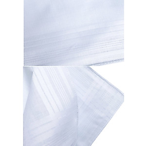 LACS Men's Solid White Cotton Handkerchiefs Pack