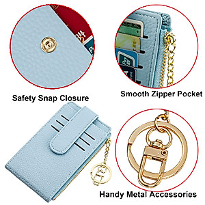 SUMGOGO Womens Small Wallet for Woman Slim Bifold Zipper Card Case Wallets Bling Coin Purse (A-Burgundy)