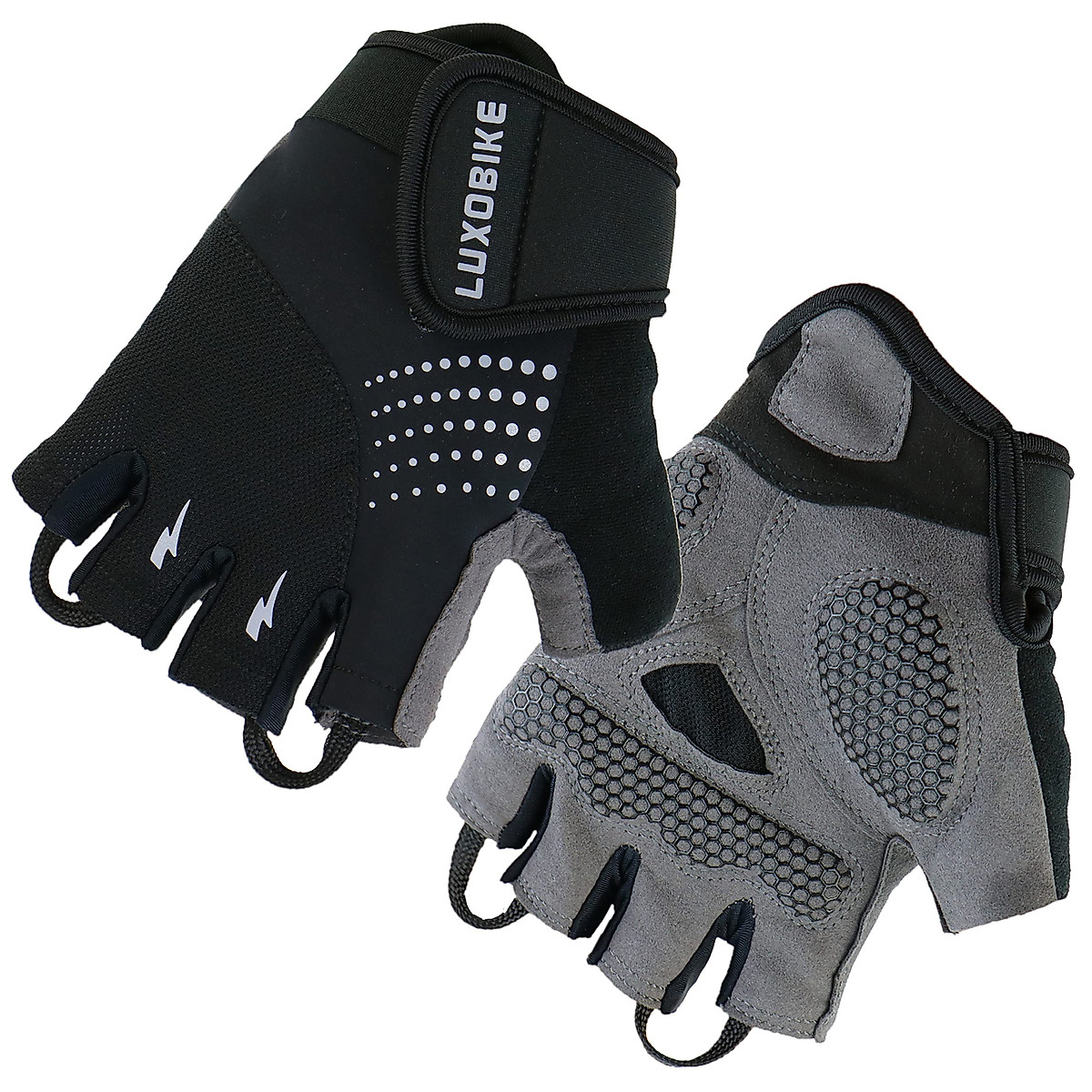 LuxoBike Cycling Gloves Mens Road Bike Gloves for Men-[5MM Gel Pad] Specialized Biking Gloves-[Ultra Breathable] Half Finger Road Bike Bicycle Gloves-[Silicone Antislip] for Cycling