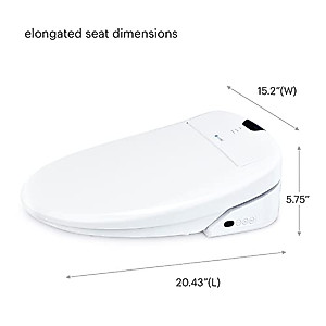 Brondell Swash S1200-EW Luxury Bidet Toilet Seat in Elongated White with Dual Stainless-Steel Nozzles | Endless Warm Water | Programmable User Settings | Self-Cleaning Nozzles | Nightlight