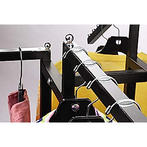 SSWBasics Four Way Clothing Rack with Straight and Slant Arms - Black