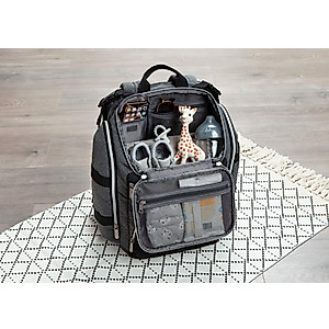 Baby Brezza Ultimate Changing Station Baby Diaper Bag Backpack - Extra Large Capacity Design with 17 Pockets, Perfect for 1 Baby or Twins, Grey