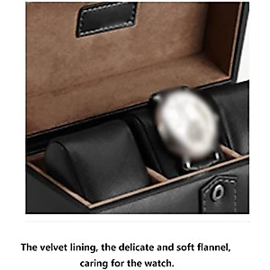 Watch Holder Leather Watch Box 3 Slot Travel Watches Storage Case Holder Jewelry Organizer Pouch Elegant Portable Watch Organizer (Color : Black2) (Red)