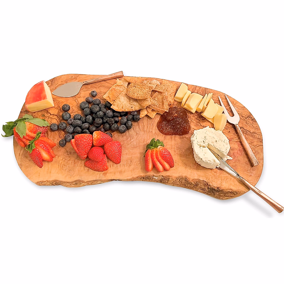 Foxglove Market Premium Cheese Knife Set - Set of 4 Hand-Forged Cheese Knives -Charcuterie Knife Set - Silver and Copper Stainless Steel - Cheese Knife Set For Charcuterie Board - Charcuterie Utensils