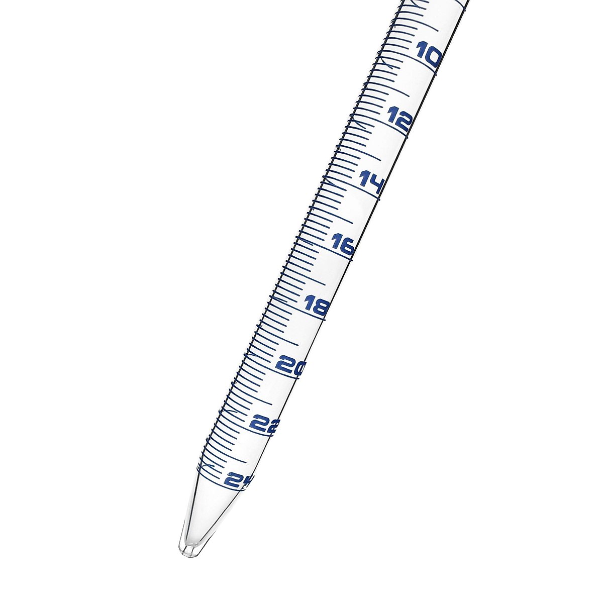 EISCO Serological Pipette, 25ml - Class B, Tolerance ±0.200ml - Blue Graduations - Color Code, White - Calibrated for Delivery to Jet - Borosilicate Glass