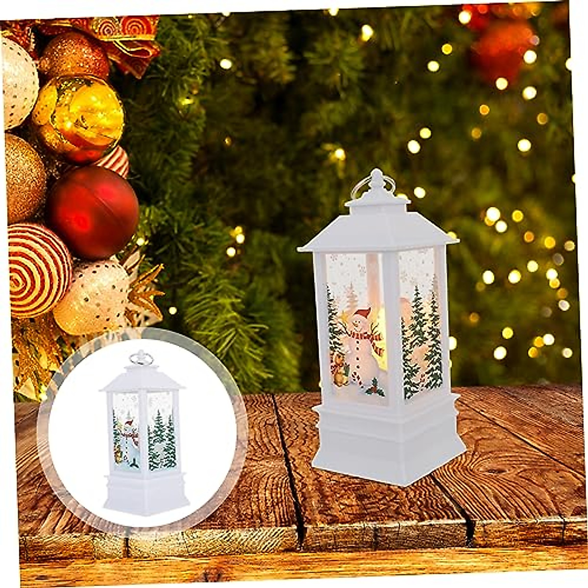 Didiseaon 1PC Music Decor Portable Christmas Decor Christmas Music Snow Globe Nativity Snow Globe Snowman Snowglobe lamp Decorations Christmas Lights LED Desk lamp