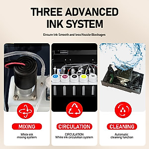 DSV DTF Printer A3 L1800 Transfer Printer Machine Built-in White Ink Circulation System for DIY Print Dark and Light Fabrics (DTF Printer +Oven)