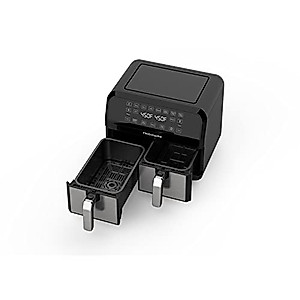 FRIGIDAIRE 8 QT DUAL zone 2-drawer Digital Air Fryer, Black/Stainless