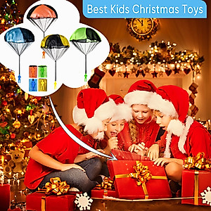 PGXT Parachute Toy, Tangle Free Throwing Army Toy Parachute, Outdoor Children's Flying Toys, No Battery nor Assembly Required (4 Pieces Set) (A)