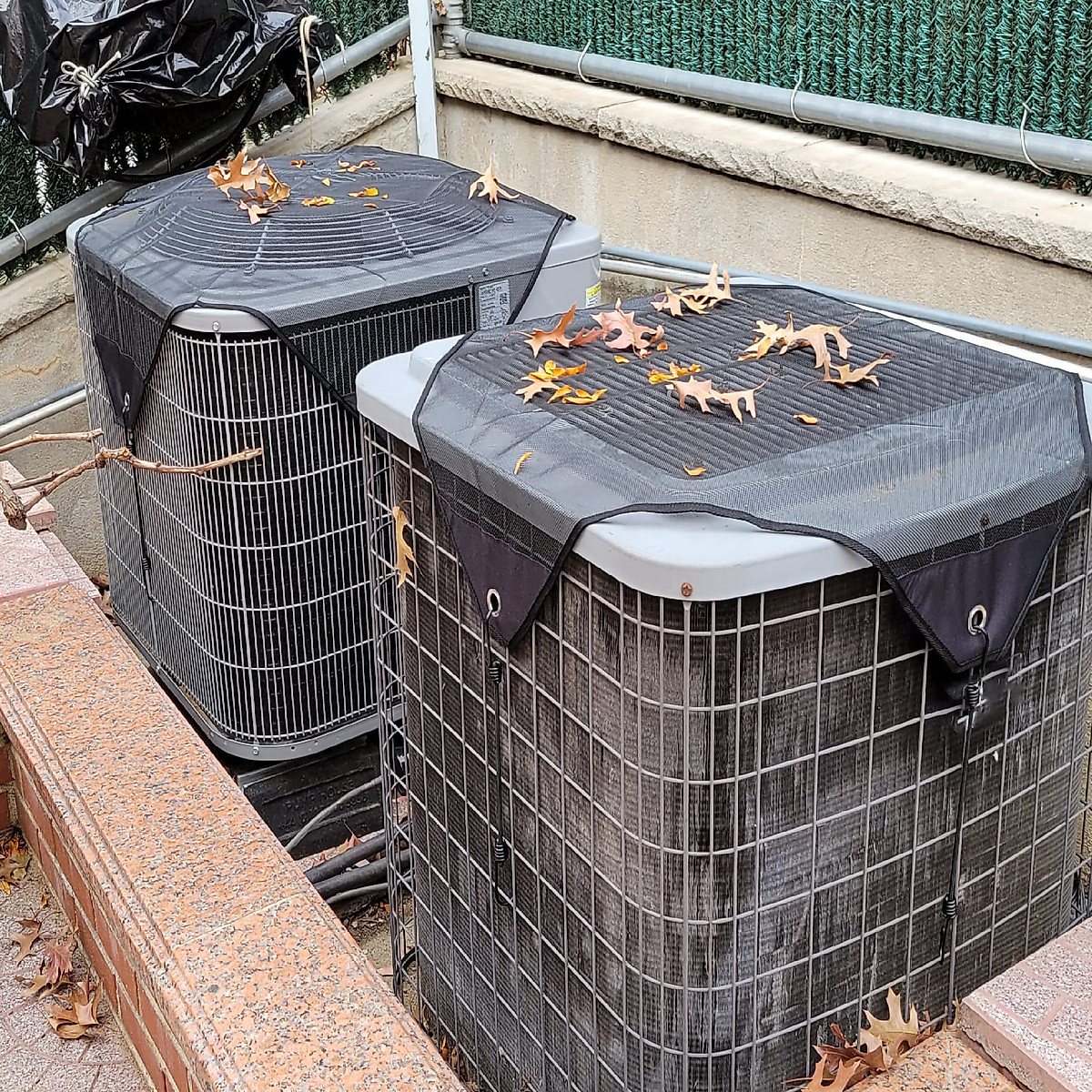 Yanroom Central Air Conditioner Covers for Outside Units Central Conditioning Mesh Cover All Season Top Universal Outdoor AC Cover Leaf Guard Covers Defender (Mesh, 32 x 32 inch)