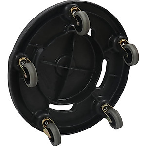 (2 Pack) 18" Trash Can Dolly with Wheels, Black Garbage Roller Base, Transports 20, 32, 44 and 55G Brute Containers