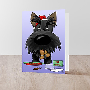 CafePress Scottie Santa's Cookies Greeting Card (20-pack), Note Card with Blank Inside, Birthday Card Glossy