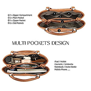 KouLi Buir Hobo Bags for Women Large PU Leather Purses and Handbags Shoulder Bags Ladies Crossbody Satchel Purse Top Handle Tote Bag (Brown)