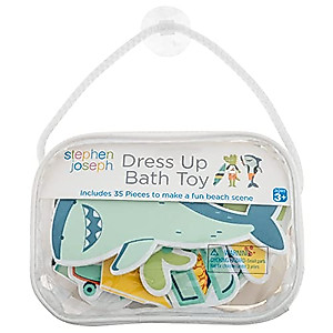 Stephen Joseph, Floating Dress-Up Foam Bath 26-Piece Toy Set, Shark/Dino, SJ1148, Small
