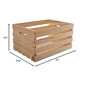 HOUSEWORKS 67140 18" Lx12.5 Wx9.5 H Large Crates & Pallet Wood Crate, 67140 18" Lx12.5 Wx9.5 H Large Crates & Pallet Wood Crate