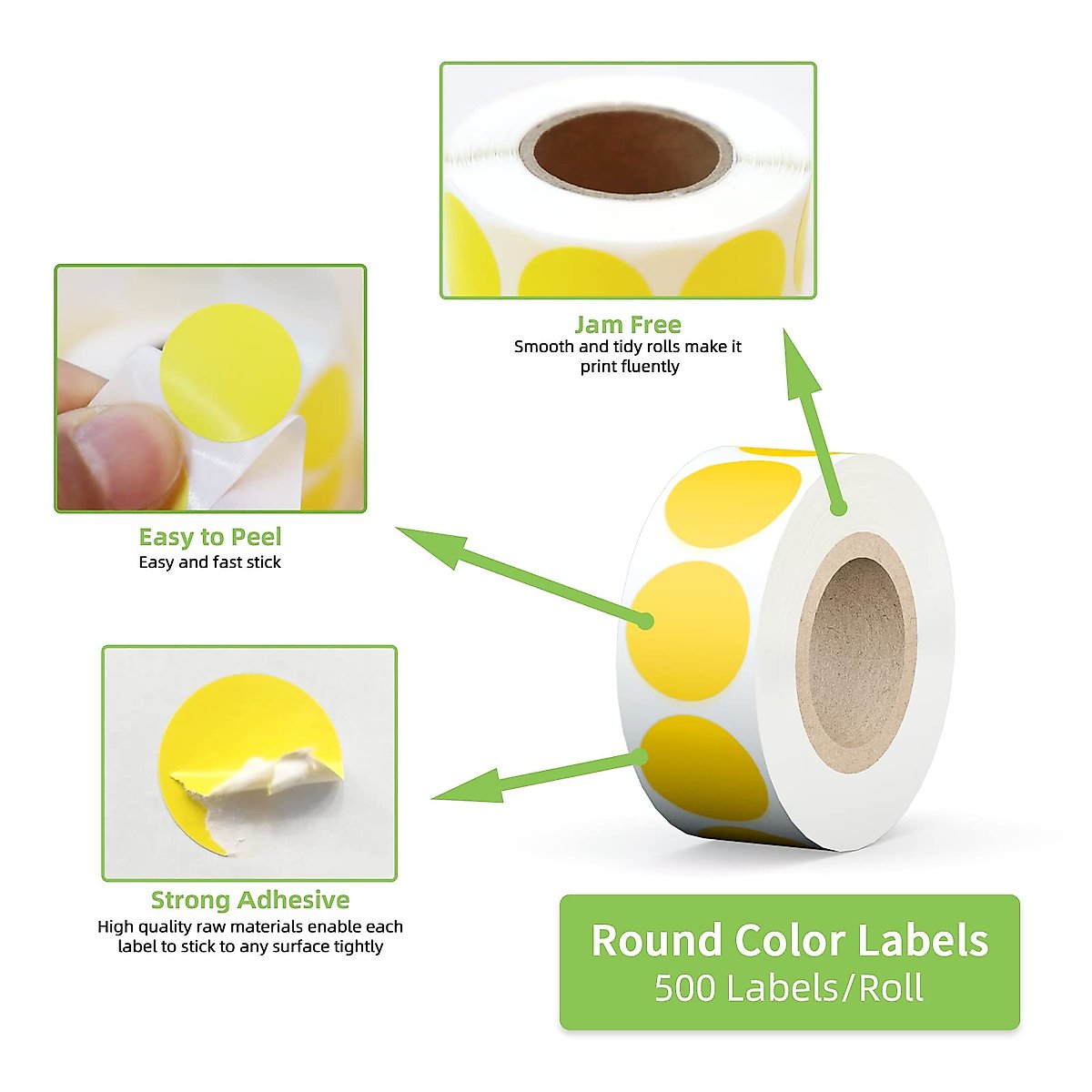 Anylabel 3/4" Round Color Coding Circle Dot Labels 3000 PCS Includes Bright Yellow Green Red Pink Orange Blue(6 Rolls,500 Labels/Roll)