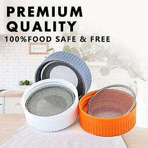 5 Pack Sprouting Lids for Wide Mouth Mason Jars, Plastic Sprout Lid, Bean Screen Sprouting Lids, Suit for Grow Bean Sprouts, Alfalfa, Salad Sprouts etc