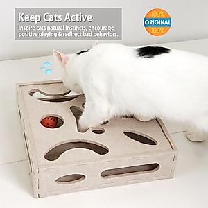 PETKARAY Cat Puzzle Toy, Interactive Cat Toys for Indoor Cats, Kittern Ball Toy with Soft Felt Maze Game Puzzle Box