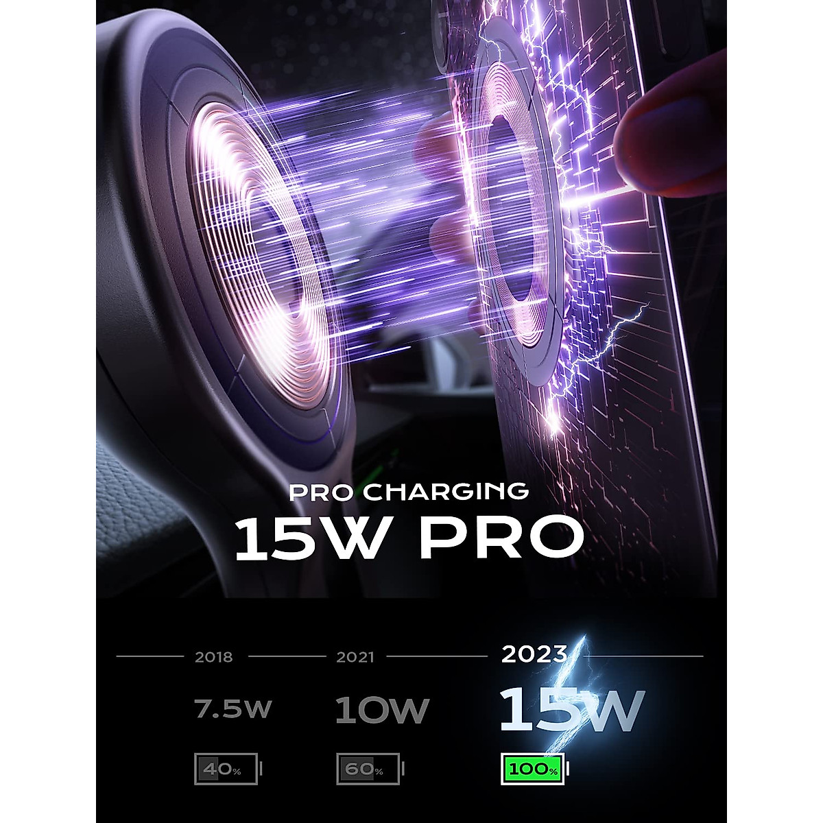 LISEN for MagSafe Car Mount Charger, 15W Wireless Charger for Car Magnetic Phone Holder Mount, Phone Mount Holder for Car Vent Wireless Charer Fits iPhone 15 Pro Plus Max 14 13 12 Magsafe Case