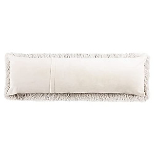 Safavieh Shag Modish Throw Pillow, 12"x22", Metallic Snow