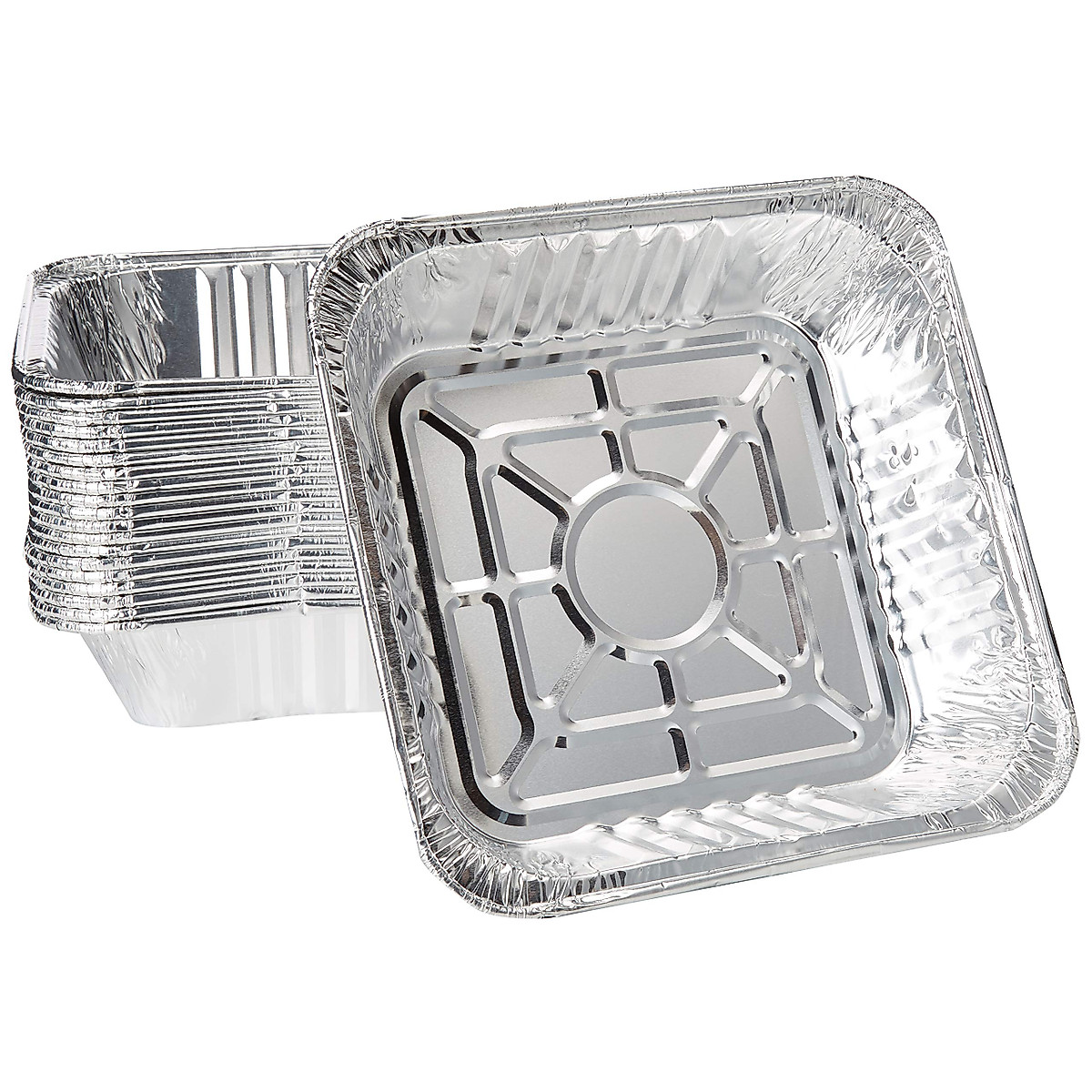 10" x 10" Strong Aluminum Square -Poultry- Baking Pans (Pack of 20) – Great For Transporting - Disposable Silver Foil Cooking Tins - Ideal for Poultry, Coffee Cakes,