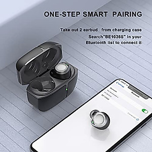 IDE11 Wireless Earbud Bluetooth Headphones, Bluetooth 5.1 Ear Buds True Wireless HI-FI Stereo, Earphones 48H Playtime with Mic and Charging Case Touch Control for Sport Work Sliver